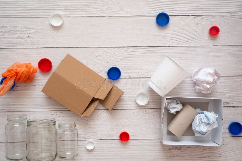 Separate Collection and Sorting of Garbage at Home. Glass and Plastic ...