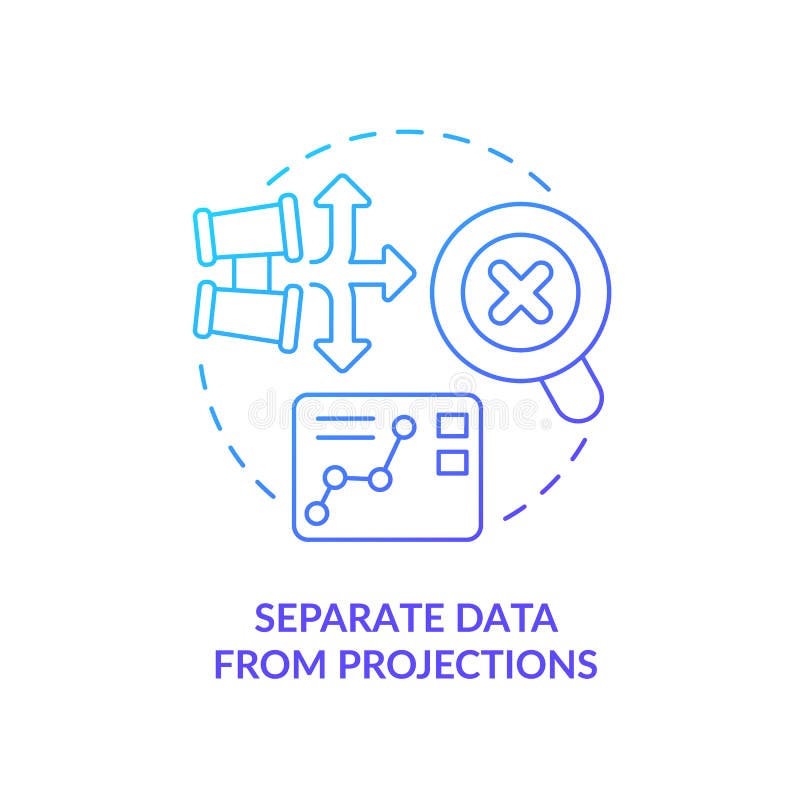 Separate Data from Projections Blue Gradient Concept Icon Stock Vector ...