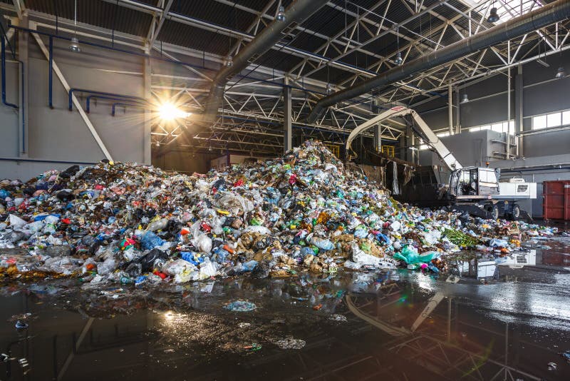 Workers Sorting Plastic on Recycling Plant Stock Image - Image of ...