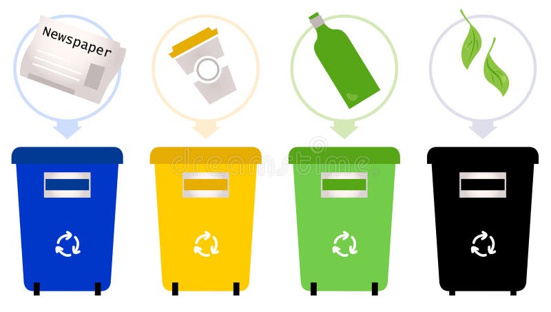 Separate Garbage Collection Stock Vector - Illustration of creative ...
