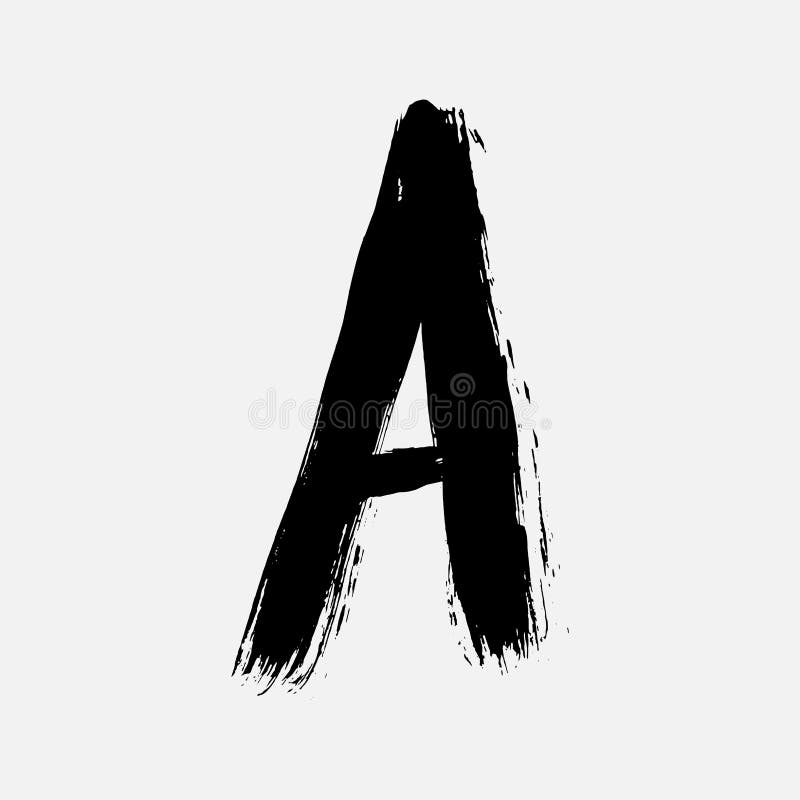 Separate Letters Drawn with a Brush Stock Illustration - Illustration ...