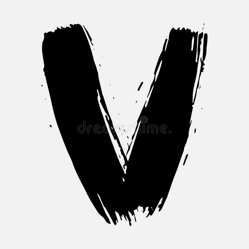 Separate Letters Drawn with a Brush Stock Illustration - Illustration ...