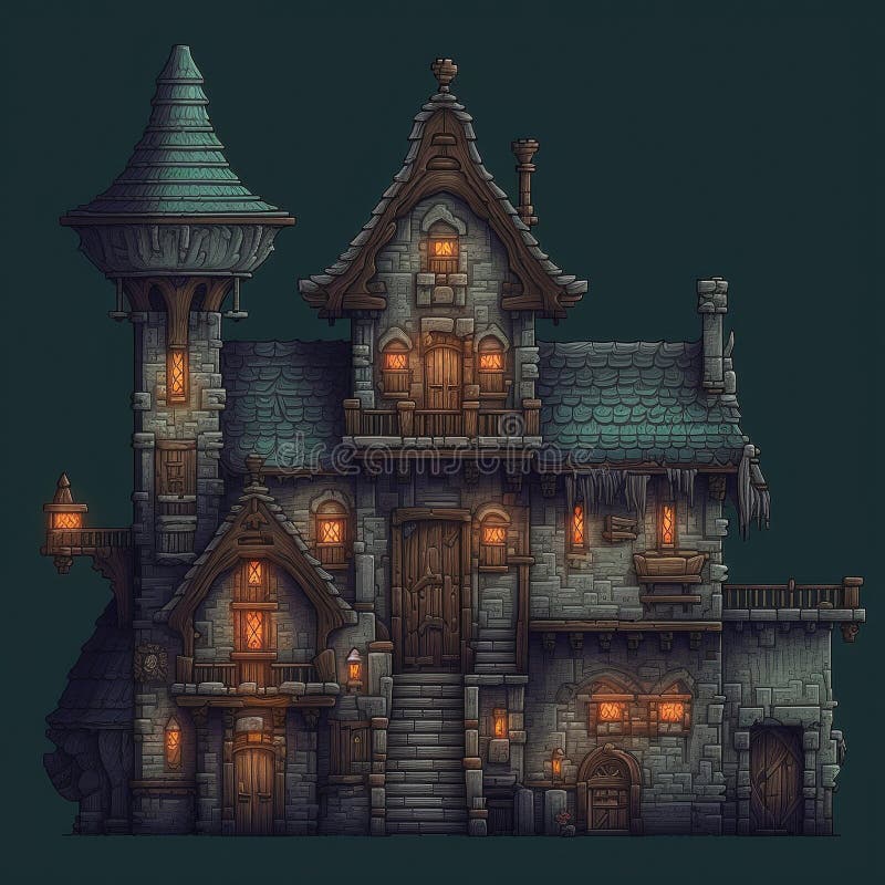 Separate Models of Pixel Buildings. 16 Pixel, Highly Detailed, Games ...