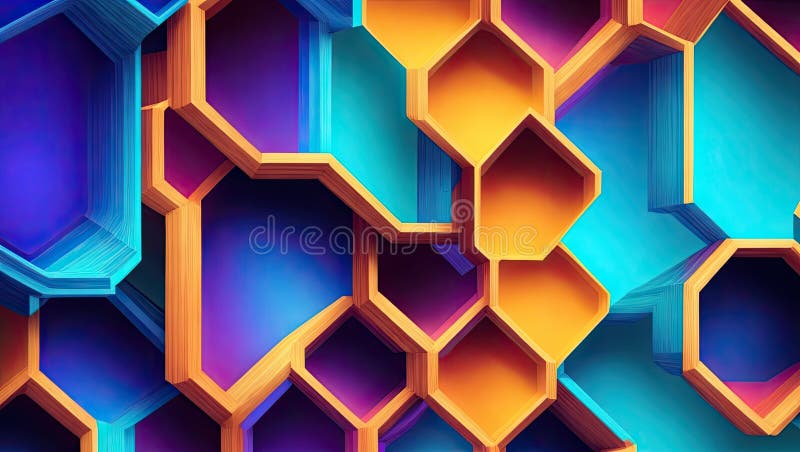 Separate Multi-colored Cells, Honeycombs. Abstraction Stock ...