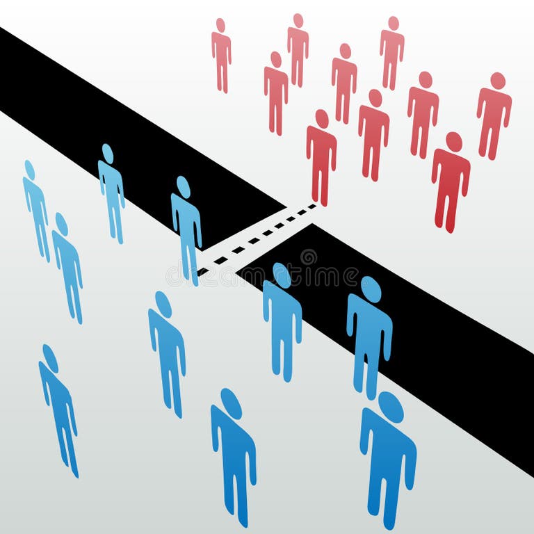 Separate People Groups Join Unite Merge Together Stock Vector ...