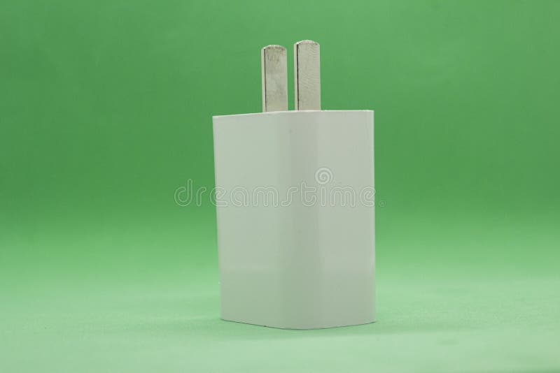 Separate Phone Charger on Green Background Stock Photo - Image of ...