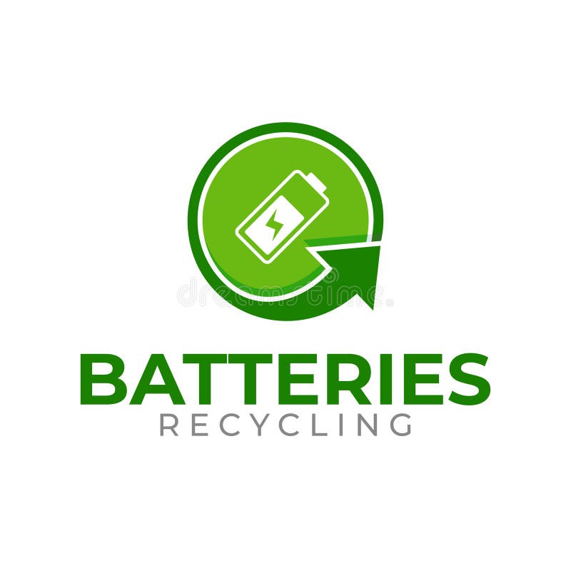 Batteries Recycling Logo Template. Waste Battery Recycling Icon. Stock ...