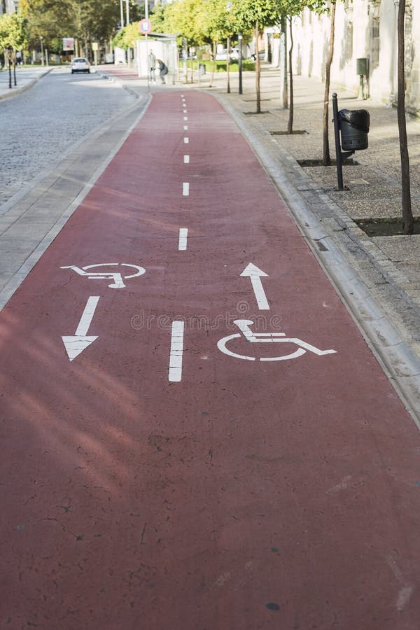 Separate Road for Disabled, Disabled Road Sign on the Asphalt Stock ...