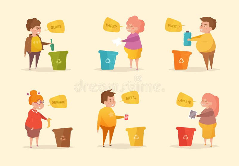 E-waste. Separate Sorting Garbage Stock Vector - Illustration of basket ...
