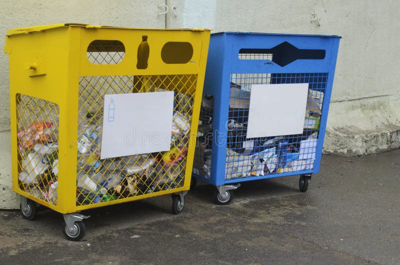 Separate Waste Collection. One Container for Collecting Plastic, the ...