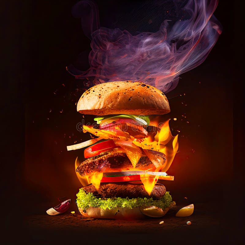 Separated Ingredients of Cheeseburger in Dynamic View Generative Ai ...