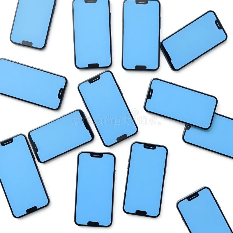 Separated Mobile Phone Screens for UI UX App 3D Stock Illustration ...