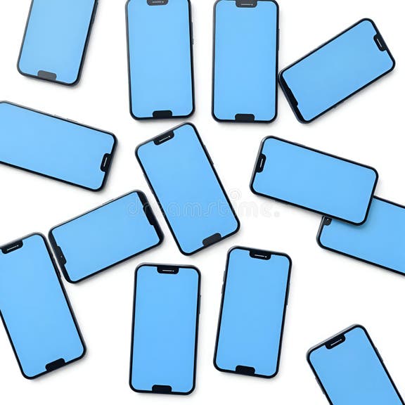 Separated Mobile Phone Screens for UI UX App 3D Stock Illustration ...