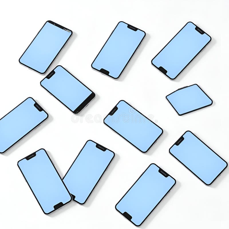 Separated Mobile Phone Screens for UI UX App 3D Stock Illustration ...