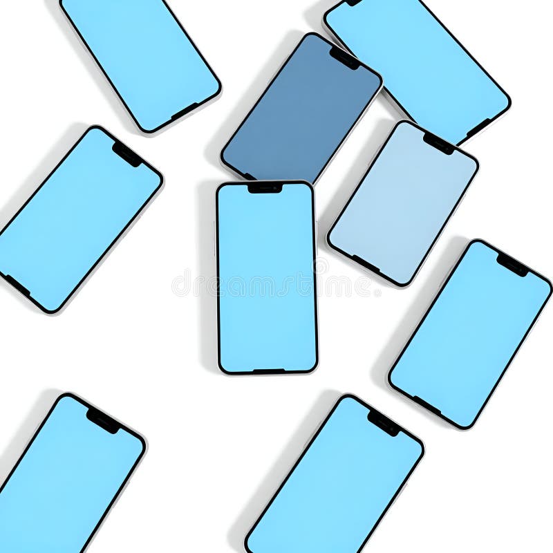 Separated Mobile Phone Screens for UI UX App 3D Stock Illustration ...