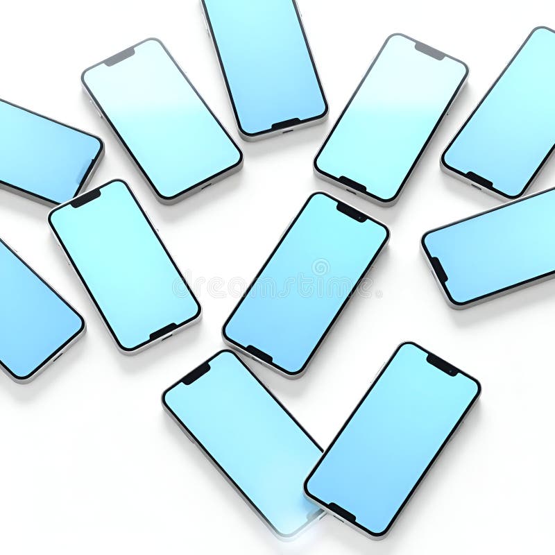Separated Mobile Phone Screens for UI UX App 3D Stock Illustration ...