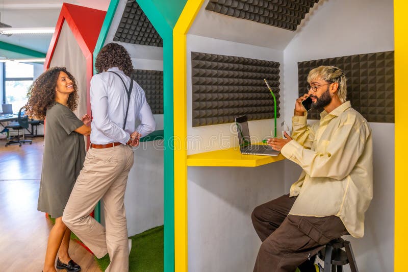 Separated Spaces To Work in a Coworking Stock Image - Image of ...