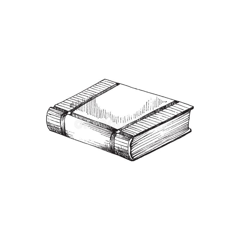 Separately Lying Closed Hand Drawn Book. Vector Illustration in Sketch ...
