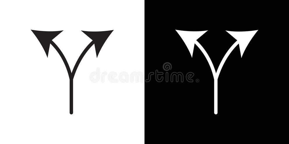 Separating Arrow in Two Part Icon Isolated Flat Vector in Outline Stock ...