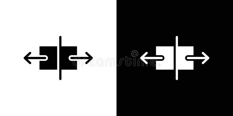 Separating Arrow in Two Part Icon Logo Set Vector Stock Vector ...