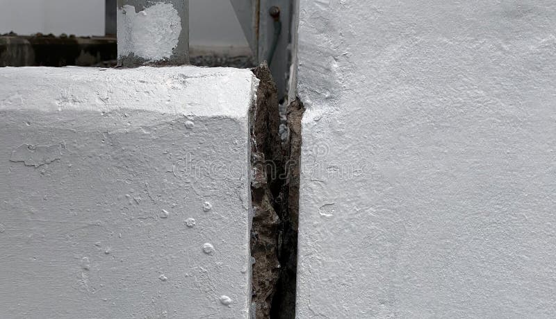 Separating the Concrete Base of Building. Stock Image - Image of gray ...