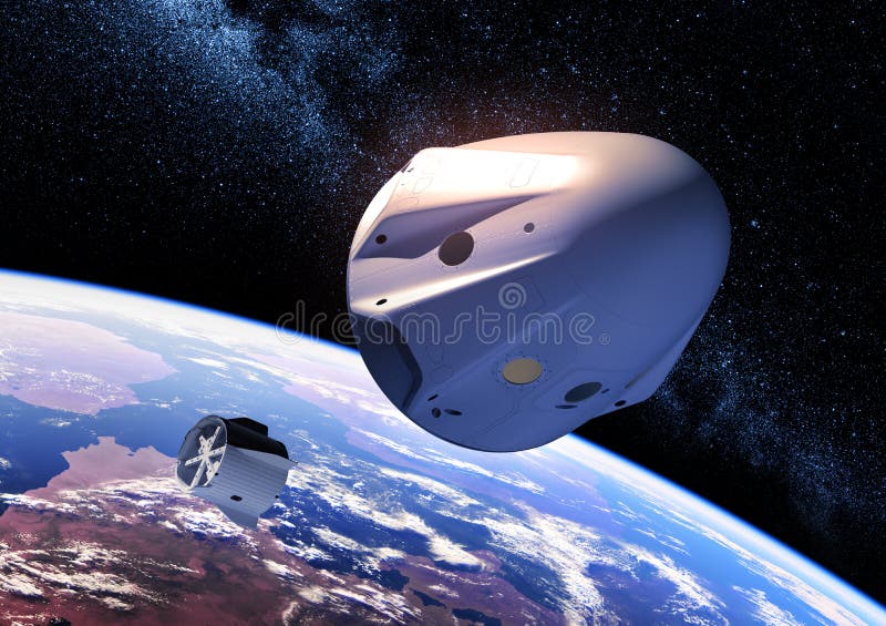 Descent Module of Commercial Spacecraft on Surface of Red Planet Mars ...