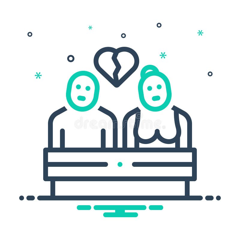 Mix Icon for Separation, Divorce and Couple Stock Vector - Illustration ...