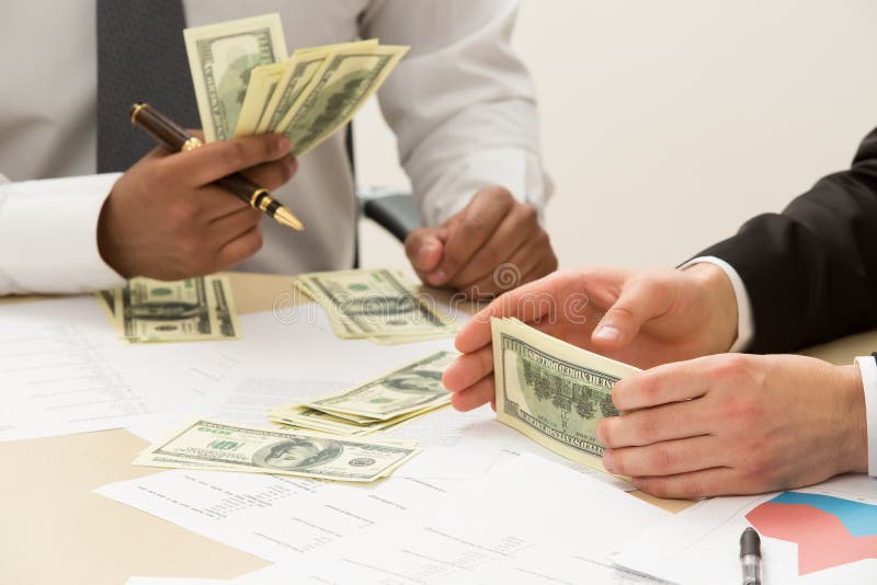 Separation of money. stock photo. Image of greeting, cooperation - 53384282