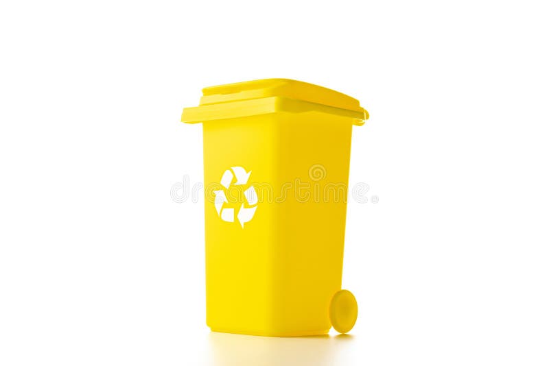 Separation Recycle. Yellow Dustbin for Recycle Plastic Trash Isolated ...