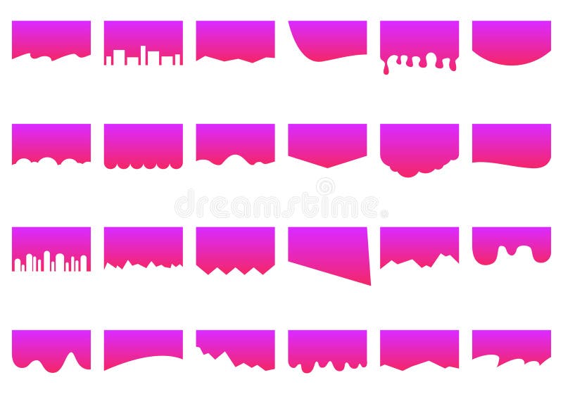 Separator Header Icons Set Cartoon Vector. Shape Website Border Stock ...