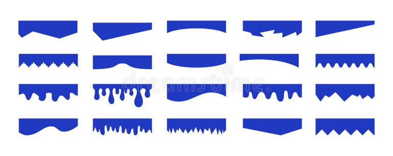 Separators Shapes For Website Presentation Set Curve Lines Wave Drops And Triangular Dividers