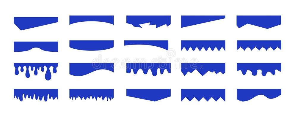 Separators Shapes For Website Presentation Set Curve Lines Wave Drops And Triangular Dividers