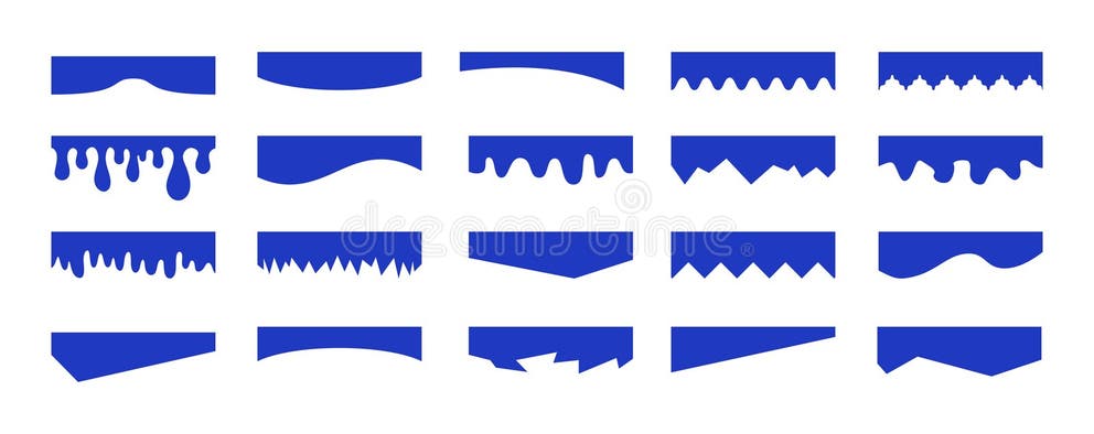 Separators Shapes For Website Presentation Set Curve Lines Wave Drops And Triangular Dividers
