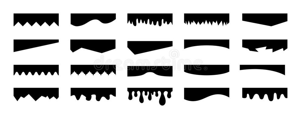 Separators Shapes For Website Presentation Set Curve Lines Wave Drops And Triangular Dividers