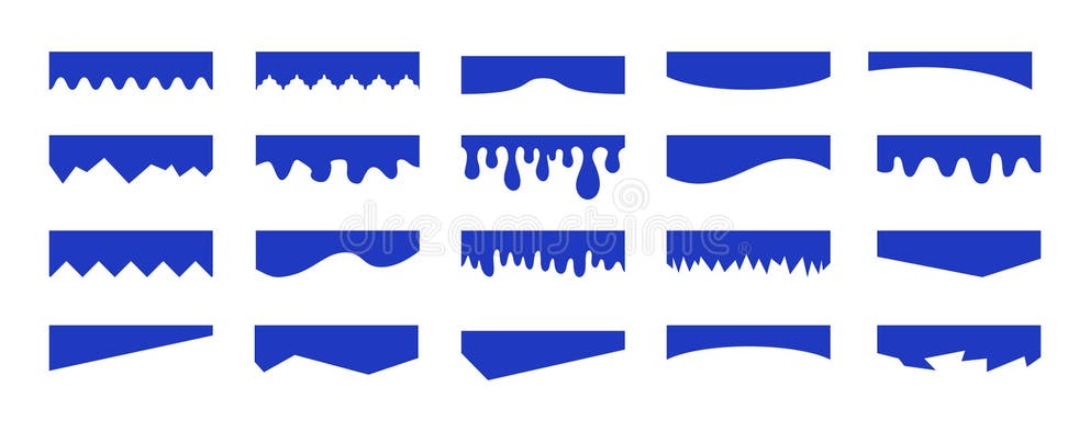 Separators Shapes For Website Presentation Set Curve Lines Wave Drops And Triangular Dividers