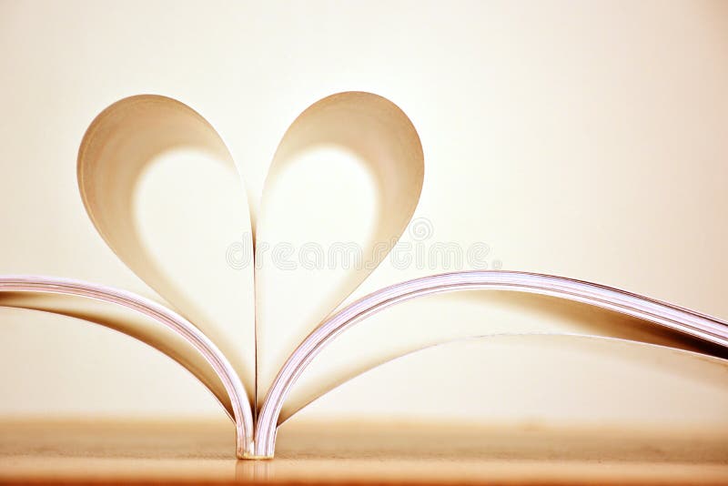 Sepia Color Heart Shape of Book Pages. Stock Photo - Image of read ...