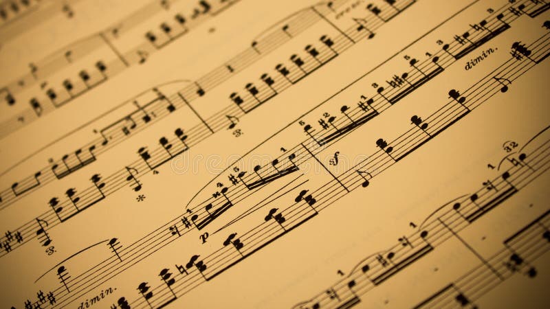 Sepia De Oude Achtergrond Van De Bladmuziek, Stock Afbeelding - Image ...