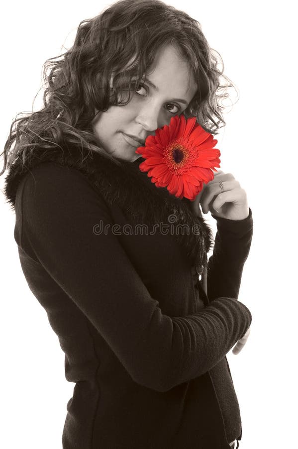 Sepia girl stock photo. Image of eyes, distressing, daisy - 5170786