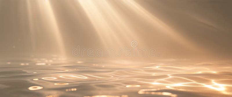 Sepia Light Rays Underwater Scene for Ambient Design Stock Photo ...