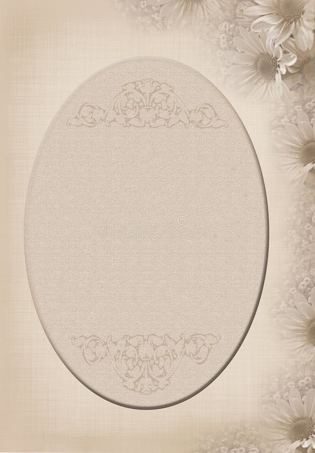 Sepia soft daisy border stock illustration. Illustration of elegant ...
