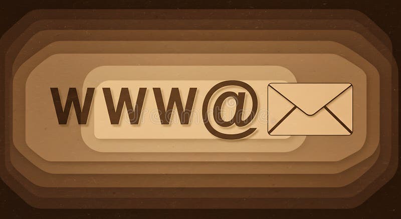 Sepia-toned Image Featuring the Text "WWW" and the "@" Symbol Next To ...