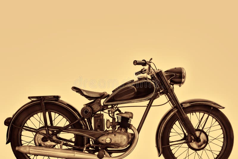 Side View Image of a Vintage Motorcycle Stock Image - Image of travel ...