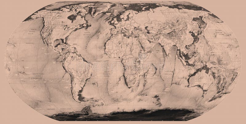 Sepia world map stock illustration. Illustration of continent - 2759648