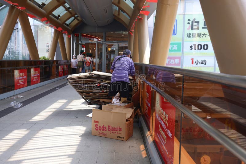 Sept 23 2023 the Elderly Man is Collecting Unwanted Boxes Editorial ...