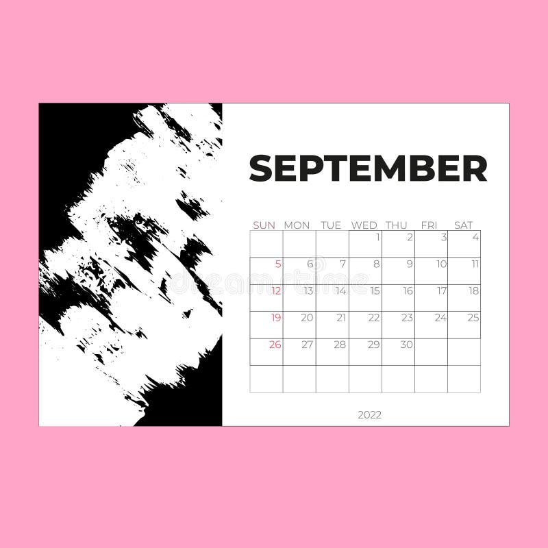 September 2022 Calendar Creative Design Template. Vector Illustration ...