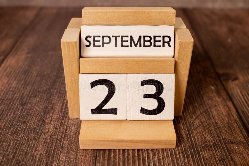 September 23 Calendar Date Text on Wooden Blocks with Copy Space for ...