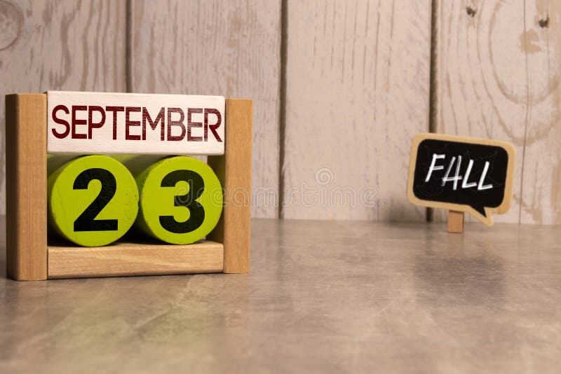 September 23 Calendar Date Text on Wooden Blocks with Copy Space for ...