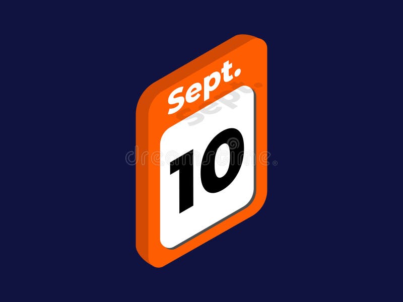 September 10-Calendar Day Icon Vector Illustration Stock Illustration ...