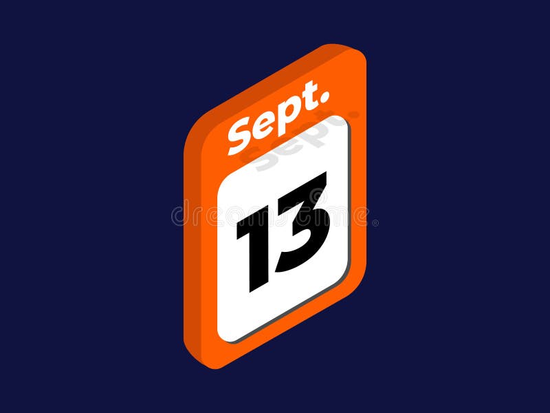 September 13-Calendar Day Icon Vector Illustration Stock Vector ...