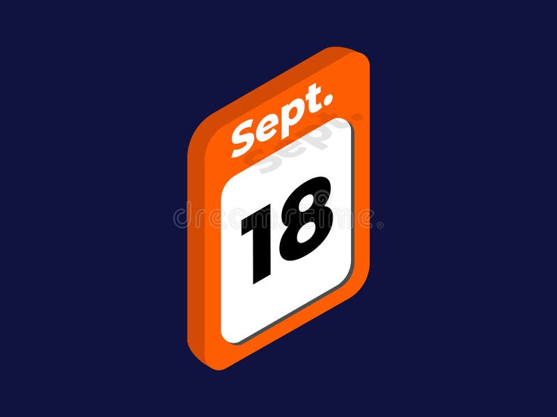September 18-Calendar Day Icon Vector Illustration Stock Vector ...